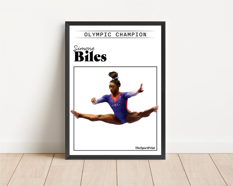 Simone Biles | Olympic Champion Poster Print | Gymnastics Sport Art ...