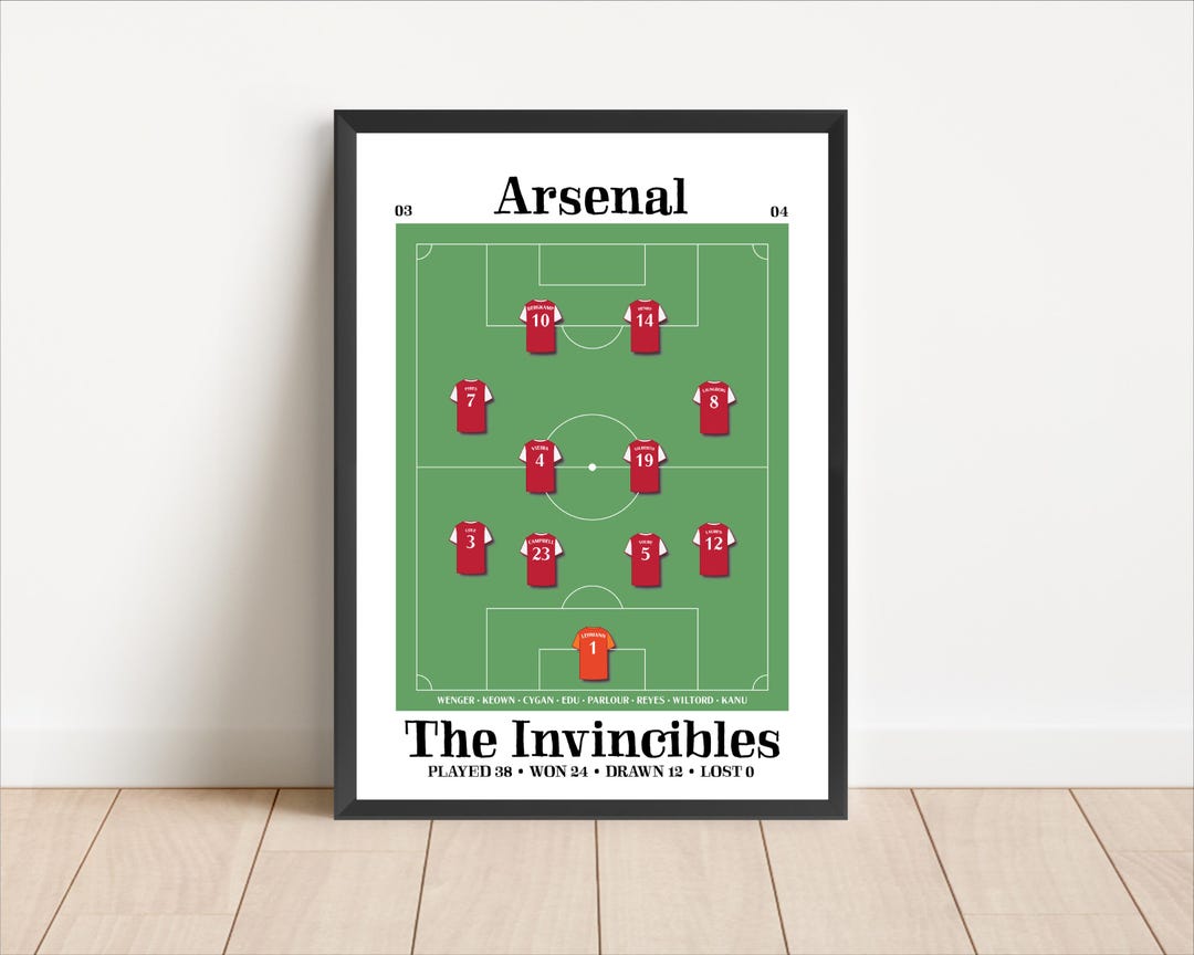 Arsenal Invincible's Poster | Arsenal Football Poster | Sport Art - Etsy