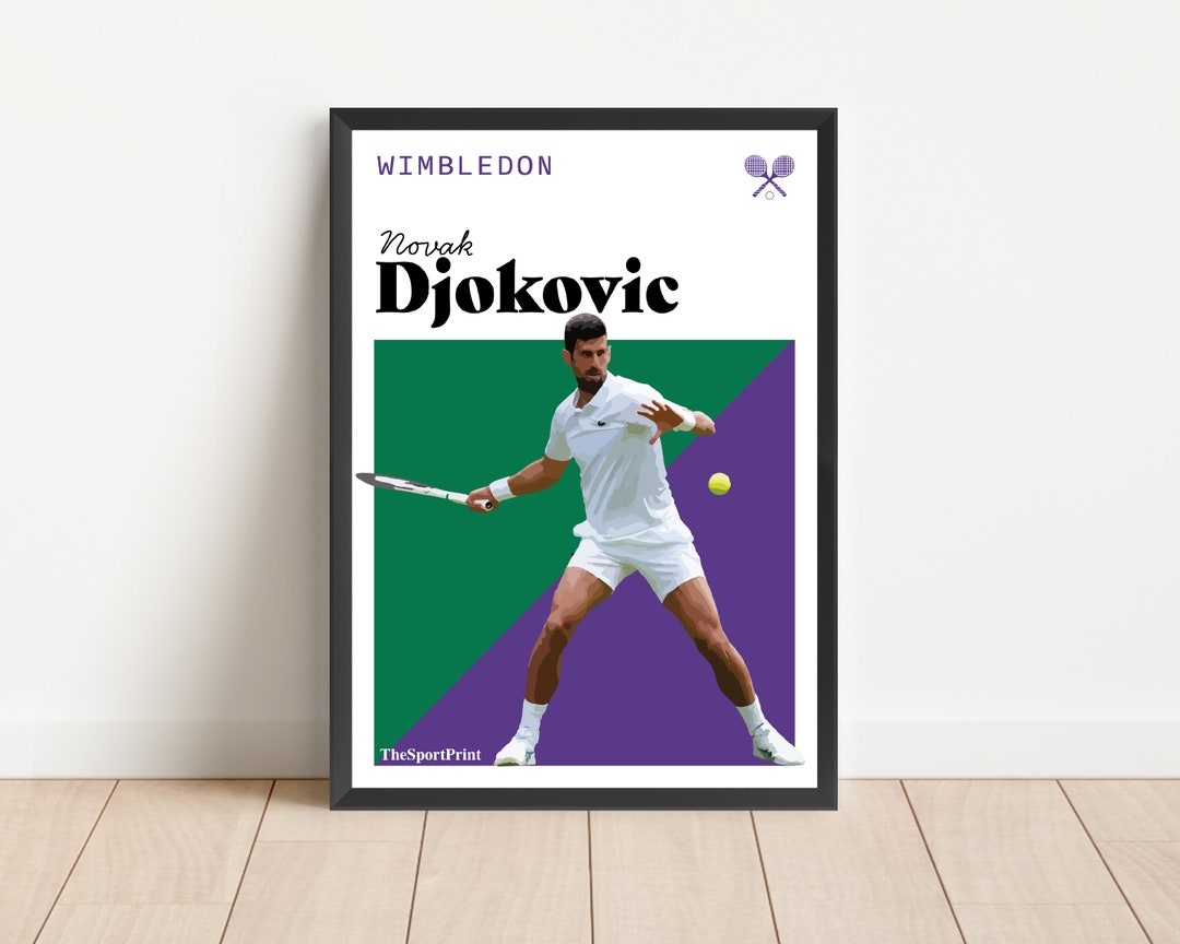 Novak Djokovic Wimbledon Tennis Poster Sport Art - Etsy