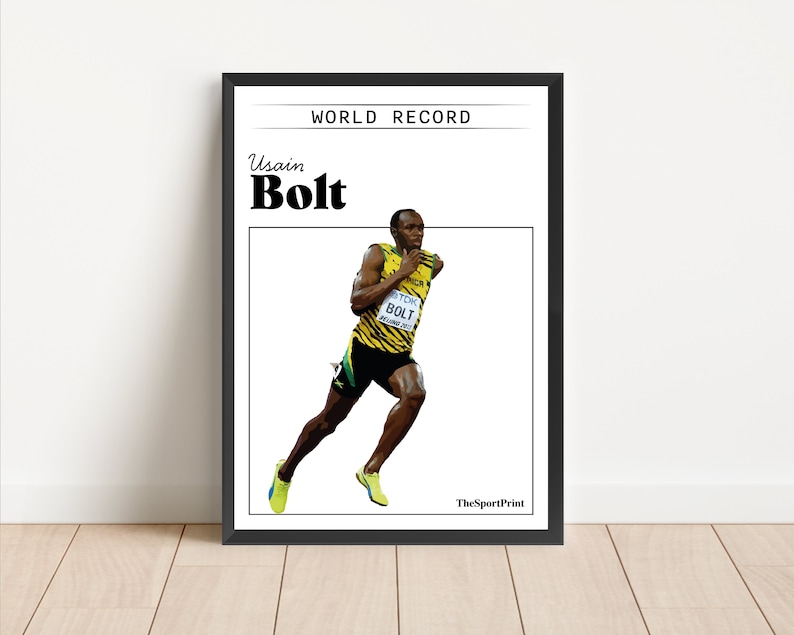 Usain Bolt World Record Poster Print Running Sprinting - Etsy