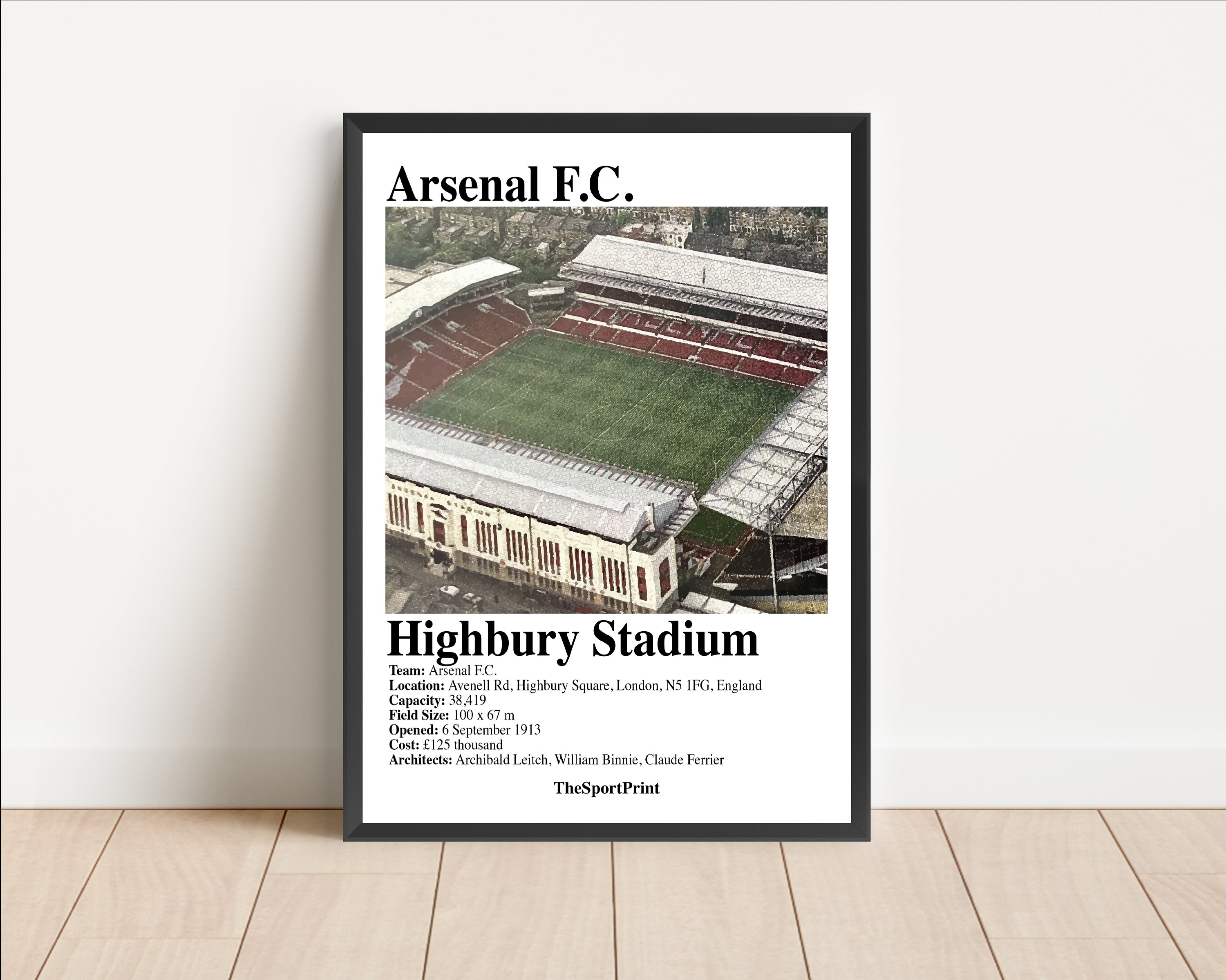 Arsenal Highbury Stadium | Arsenal Infographic Football Soccer Poster ...
