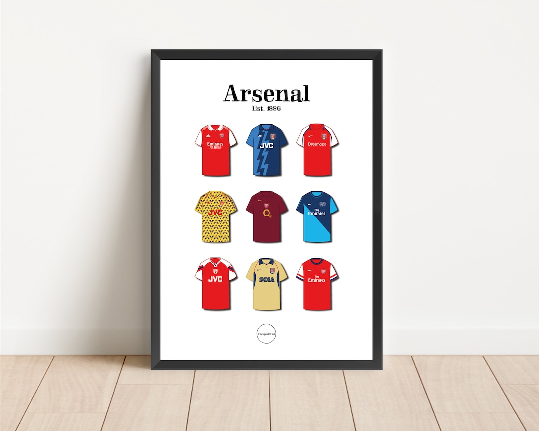 Arsenal Iconic Kits Arsenal Kit Football Poster Sport Art - Etsy UK