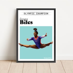 Simone Biles Olympic Champion Poster Print Gymnastics Sport Art - Etsy