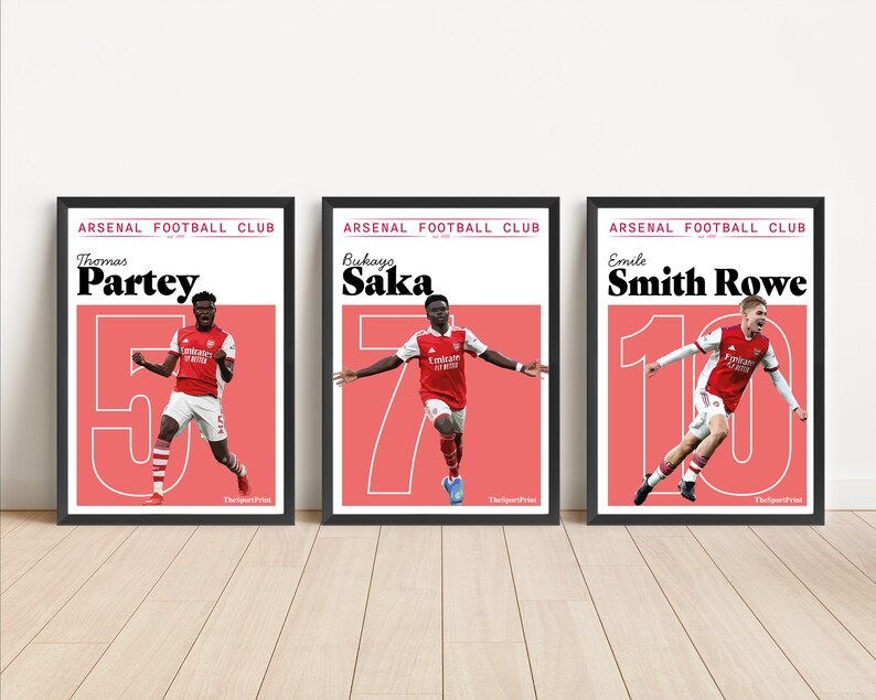 Football Arsenal Legends Players Poster Print Sport Art Fathers Day ...