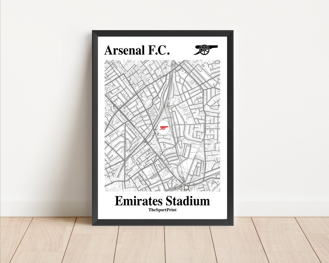 Arsenal Emirates Stadium Map Location Arsenal Football - Etsy
