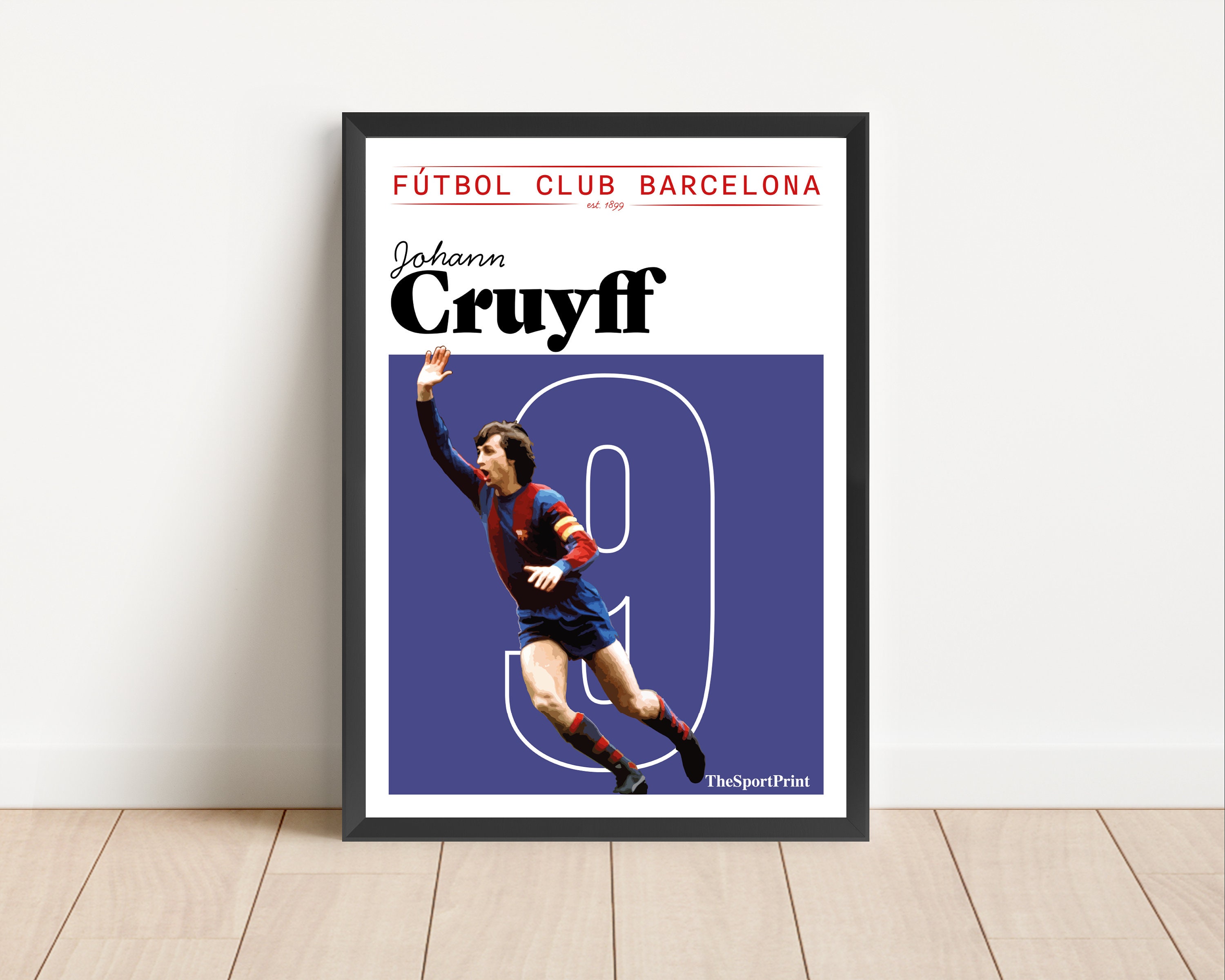 Johann Cruff Barcelona Legend Football Soccer Poster Sport Art Fathers ...