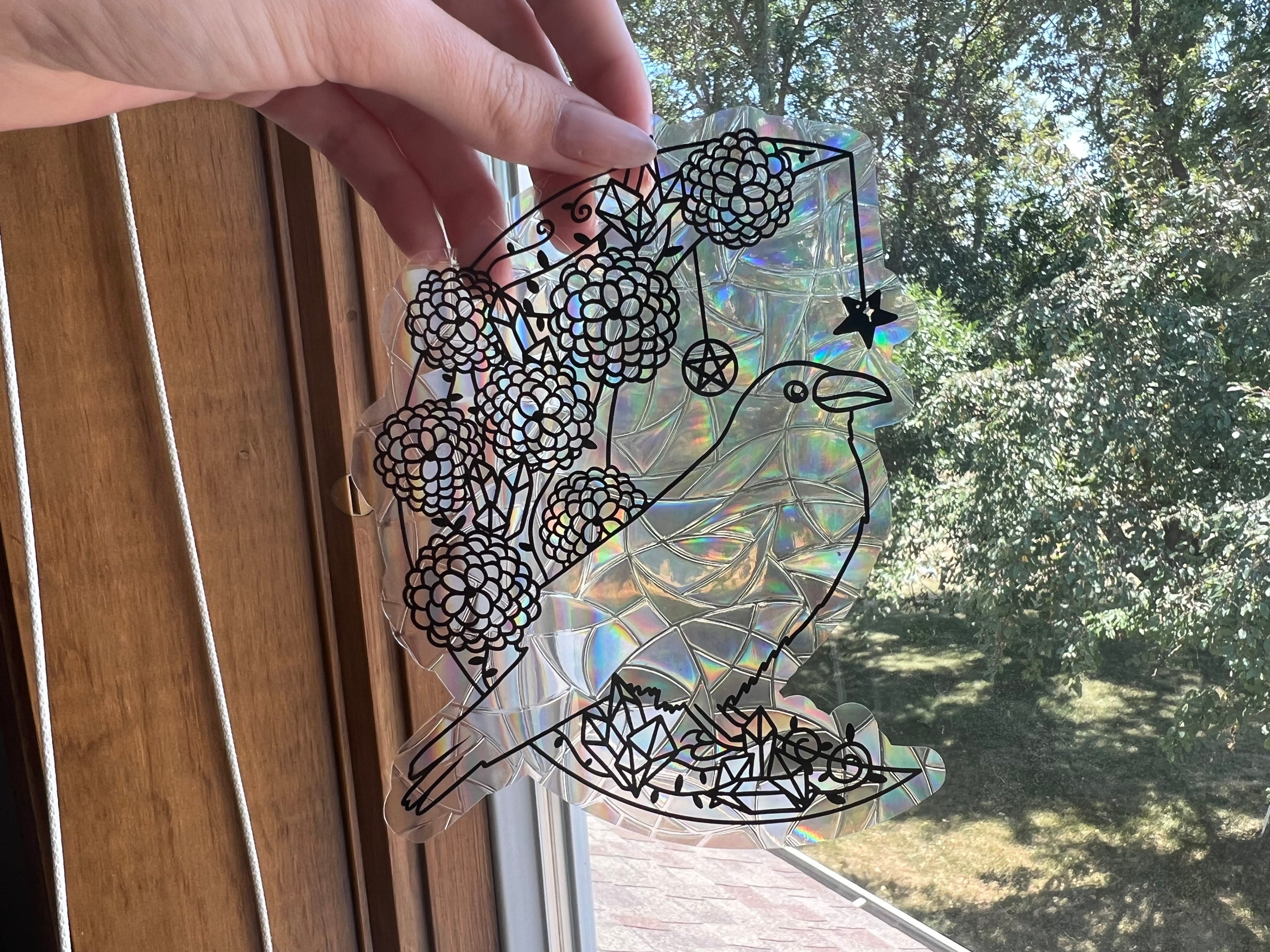 Crow Moon Suncatcher Bird Window Clings Bird Window - Etsy