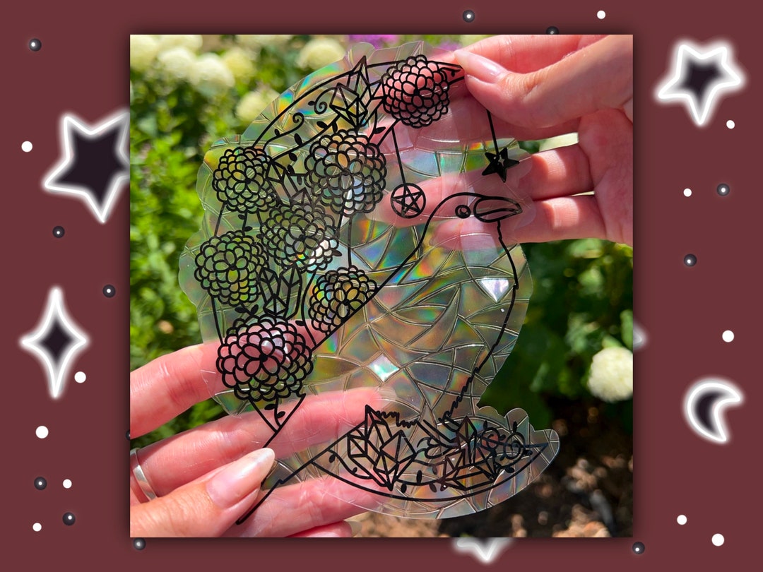 Crow Moon Suncatcher Bird Window Clings Bird Window - Etsy