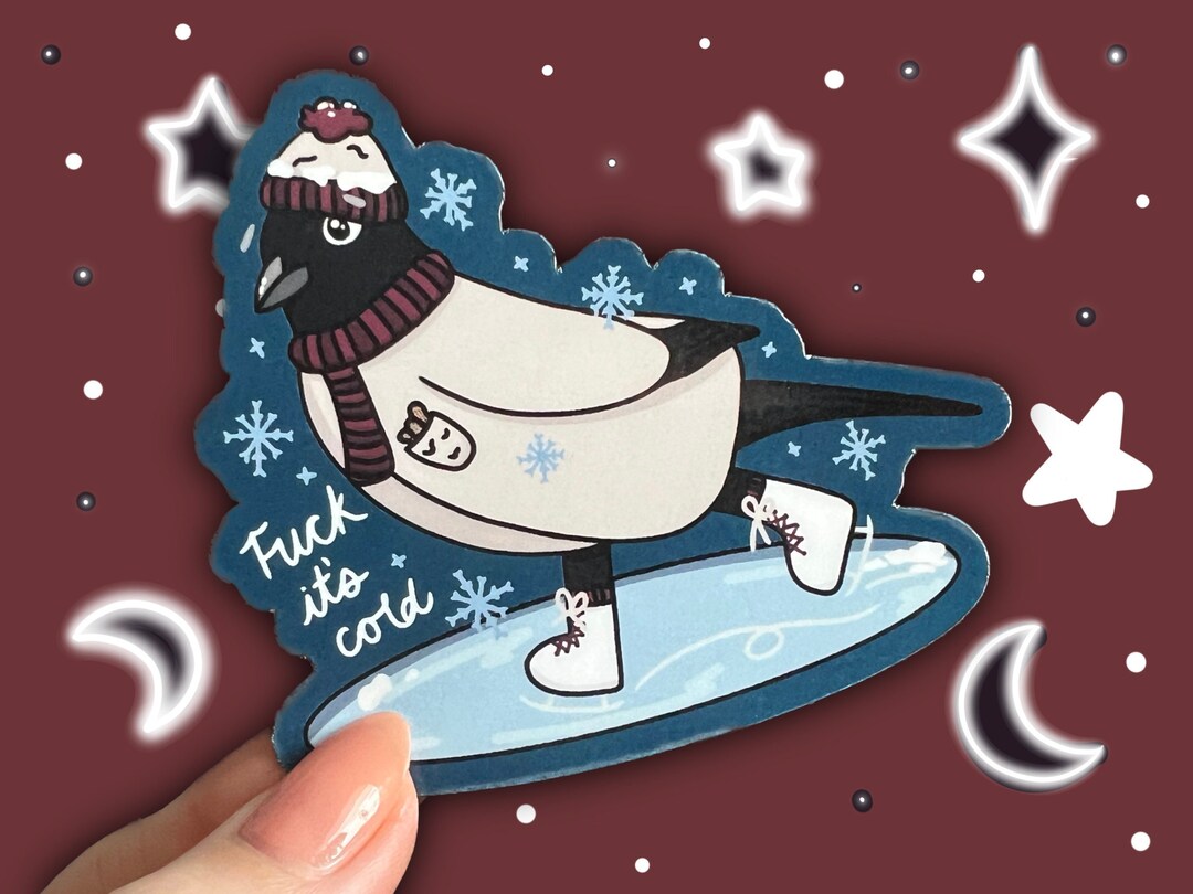 Cold Crow Vinyl Sticker Funny Bird Sticker, Bird Lover Gift, Crow Art ...