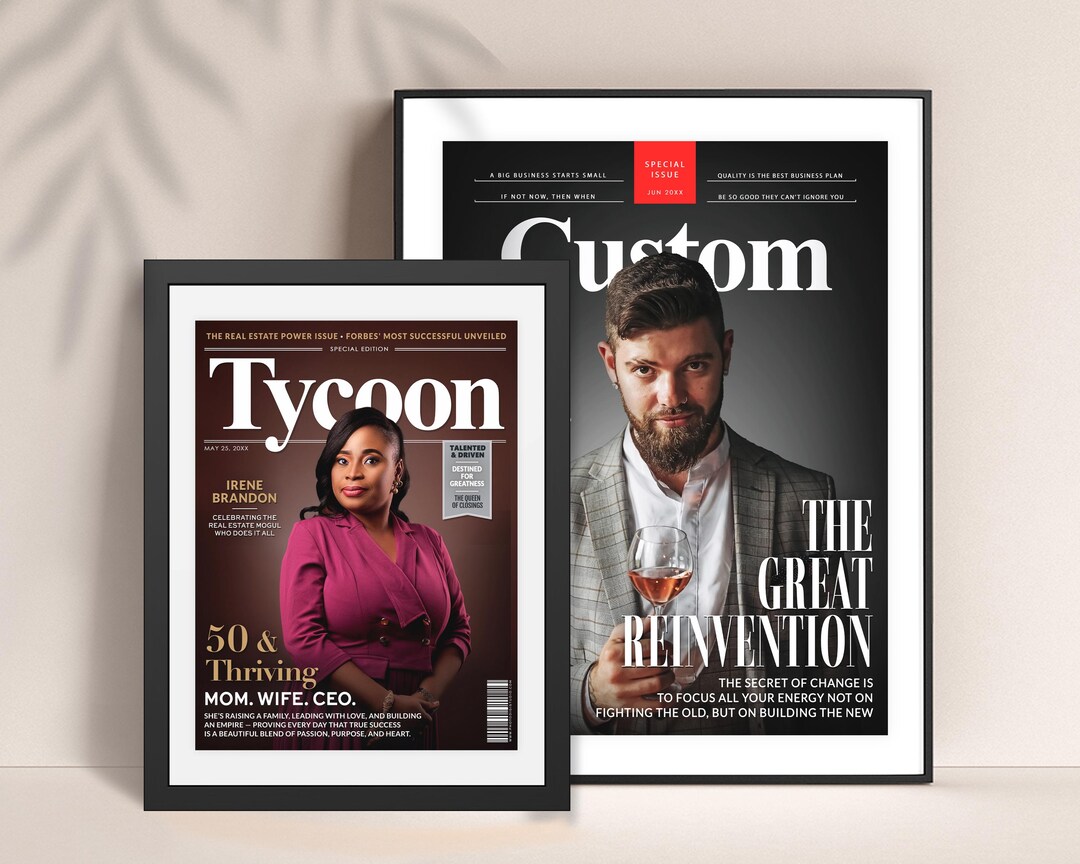 Custom Magazine Cover Print, Birthday Gift for Boss Husband Wife ...