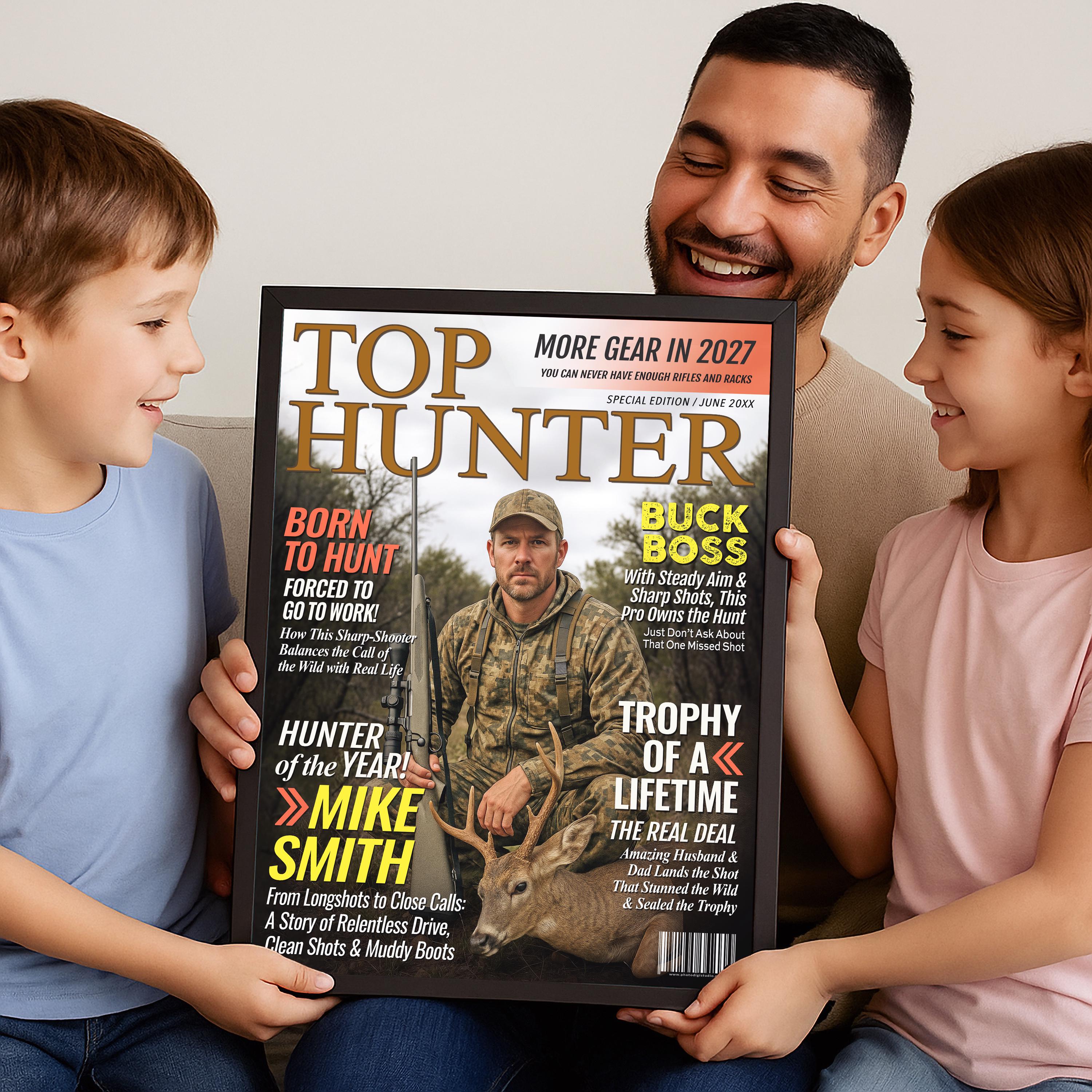 Custom Hunting Magazine Cover, Personalized Hunting Gifts for Men, Deer ...