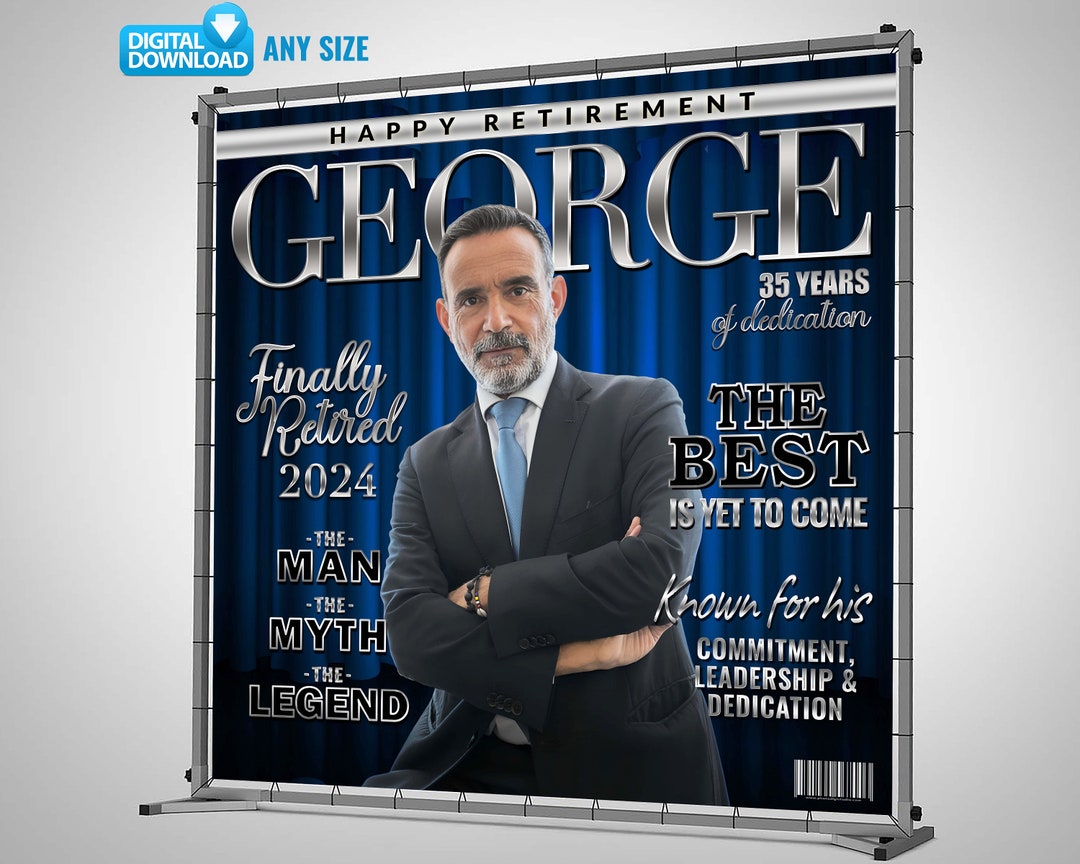 Personalized Retirement Backdrop With Photo Retirement Party Backdrop ...