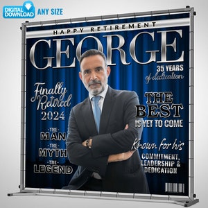 Personalized Retirement Backdrop With Photo Retirement Party Backdrop ...