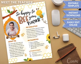Meet the Teacher Template - Etsy