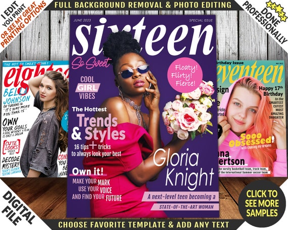 Sweet Sixteen Gifts Teen Custom Magazine Cover 16th Birthday - Etsy