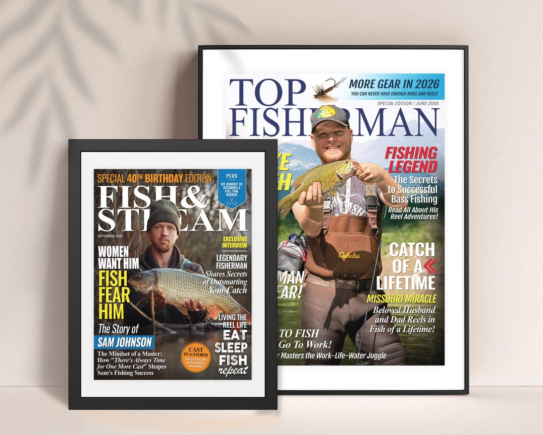 Custom Fishing Magazine Cover Personalized Fishing Gifts for Men, Fly ...