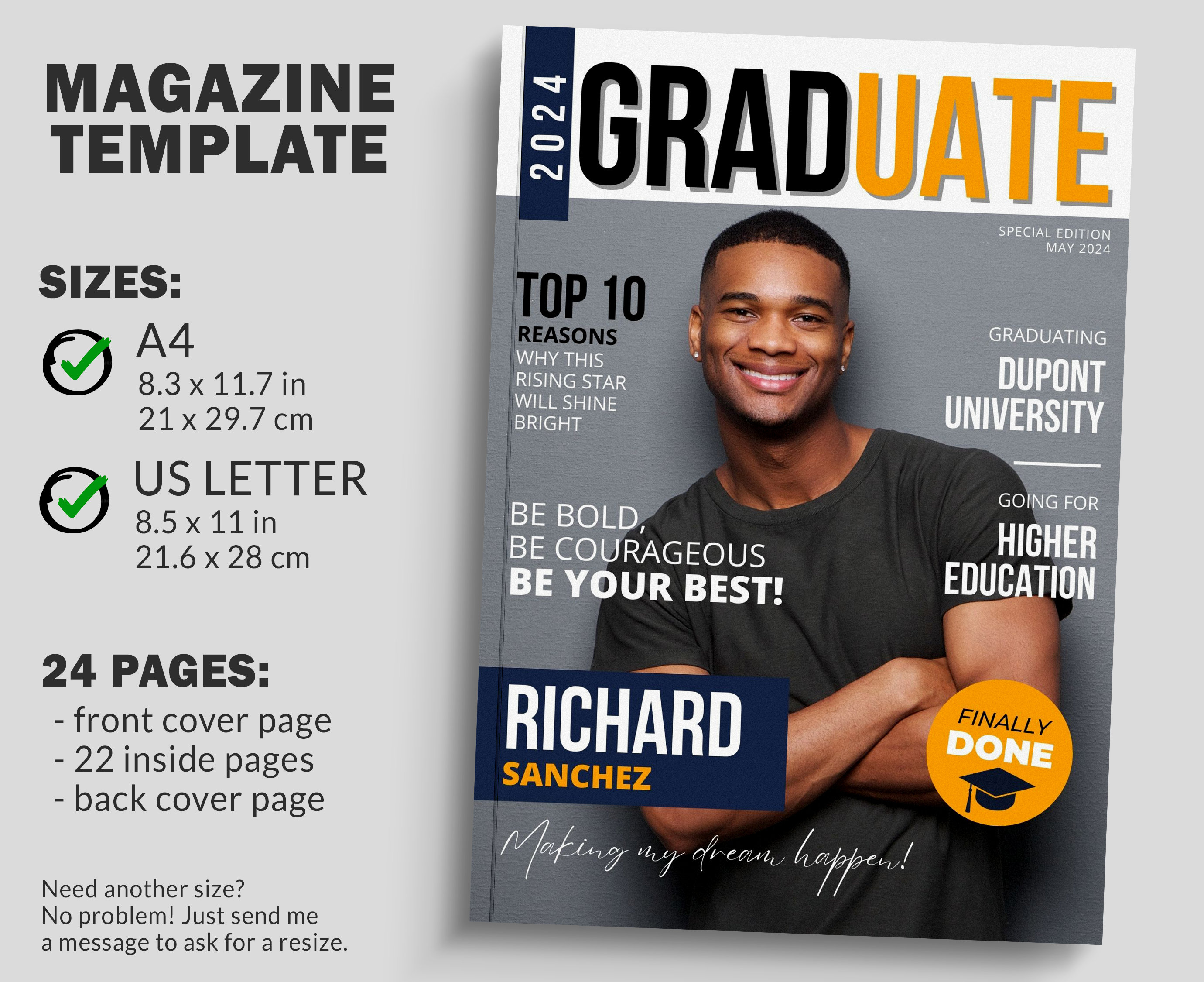 School Magazine Cover Page Template
