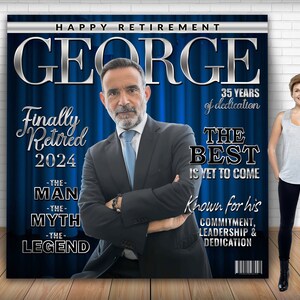 Personalized Retirement Backdrop With Photo Retirement Party Backdrop ...