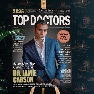 Personalized Doctor Gift Custom Magazine Cover, Doctor Portrait From ...