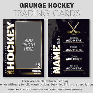 Hockey Cards Template Hockey Trading Card Template Grunge - Etsy