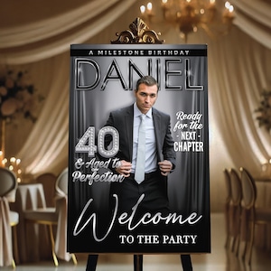 Custom Photo Backdrop for Men, Magazine Cover Backdrop Black Silver ...