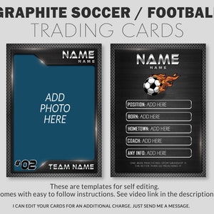 Soccer Trading Card Template Graphite Theme PSD Template - Etsy
