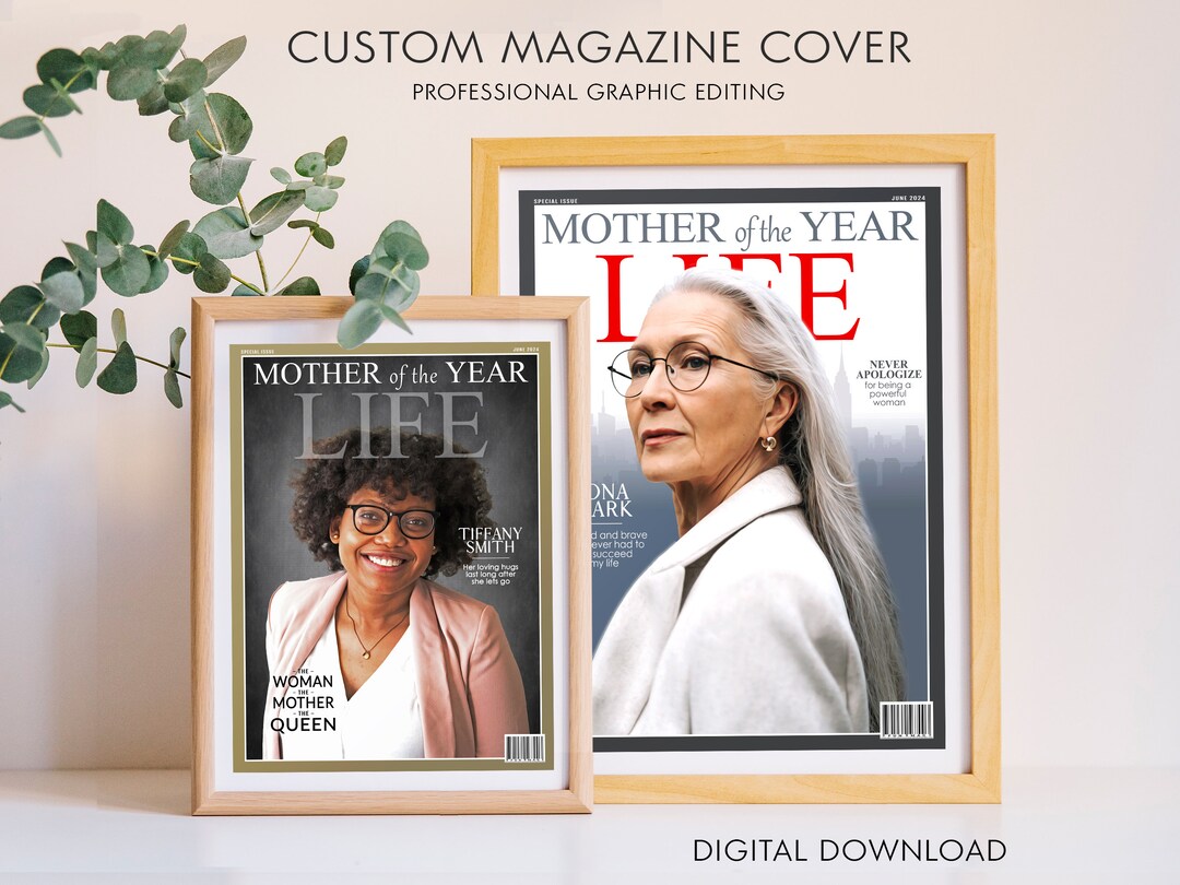 Custom Magazine Cover, Personalized Mothers Day Gift From Son or ...
