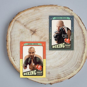 Retro Boxing Trading Card Template, Boxing Card Template Gift for Boxer ...