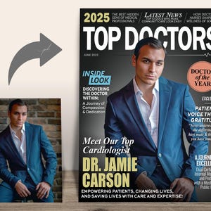 Personalized Doctor Gift Custom Magazine Cover, Doctor Portrait From ...