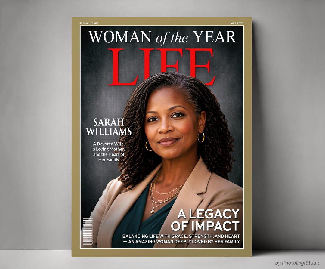 Custom Magazine Cover 50th 60th Birthday Gift for Women, Personalized ...