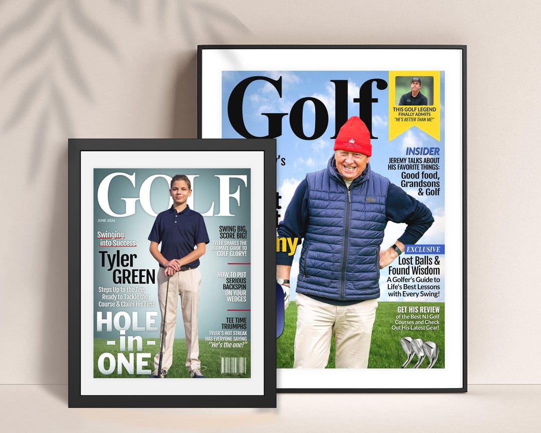 Custom Golf Magazine Cover, Unique Golf Gifts for Men, Dad Golfer Gifts ...