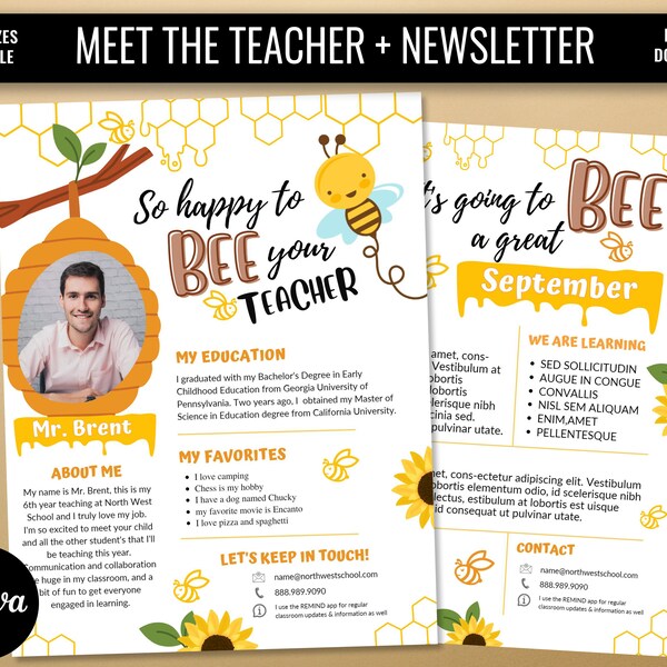 Meet the Teacher Template - Etsy