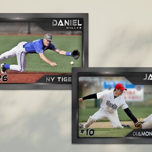 Baseball Card Template, Landscape Graphite Trading Card Template, PSD ...