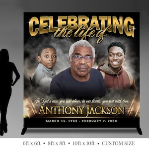 Custom Memorial Backdrop, Funeral Photo Banner, Bootleg Photo Banner ...