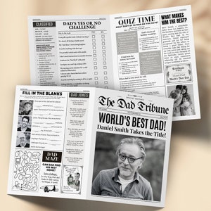 Fathers Day Newspaper Template, 4 Page Newspaper Canva Template, World ...