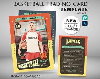 Custom Basketball Trading Card Template Youth Basketball - Etsy