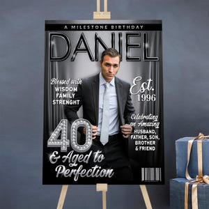 Custom Photo Backdrop for Men, Magazine Cover Backdrop Black Silver ...