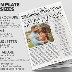 4 Page Folded Wedding Program Template Folded Wedding - Etsy