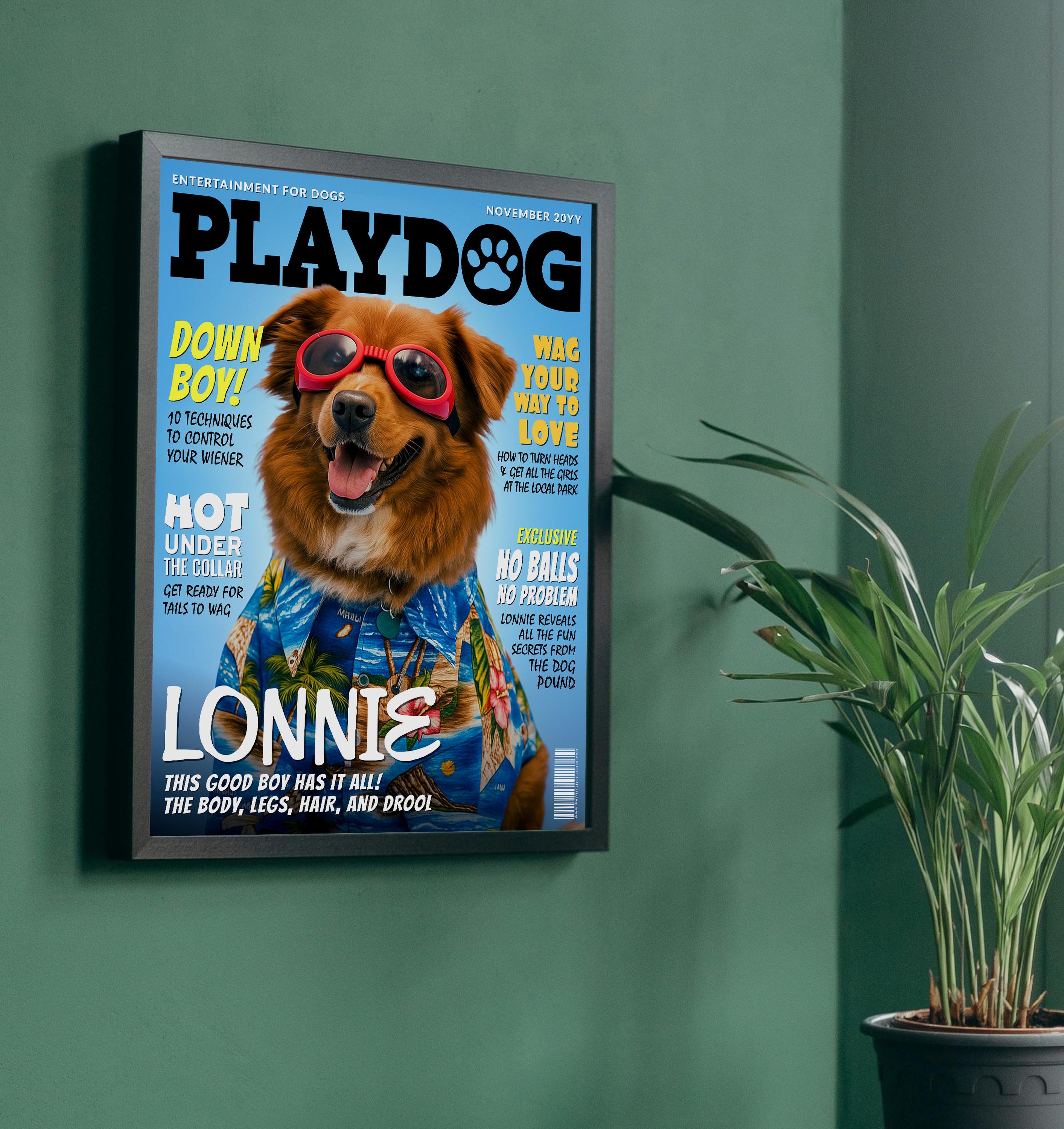 Custom Pet Magazine Cover, Playdog Magazine Playcat Cover, Personalized ...