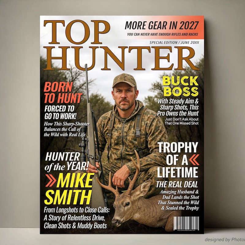 Personalized Hunting Magazine Cover - Etsy