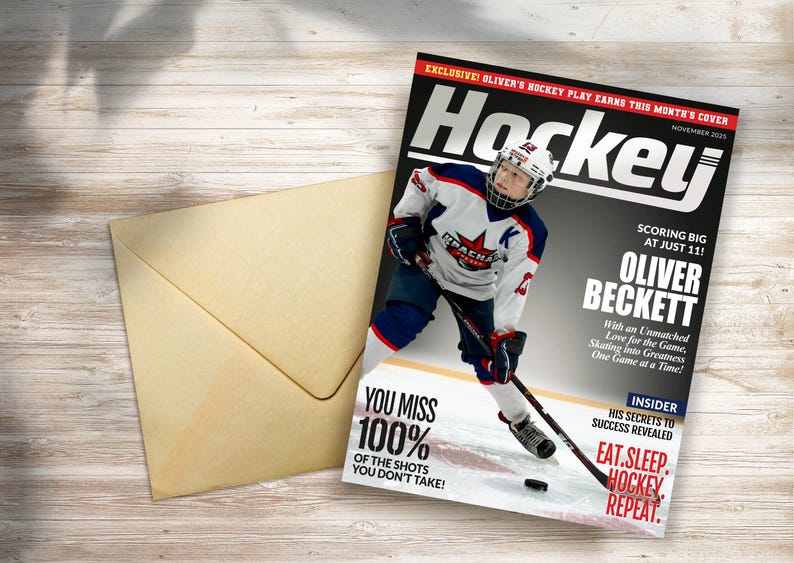 Custom Hockey Magazine Cover, Personalized Hockey Gifts, Unique Hockey ...