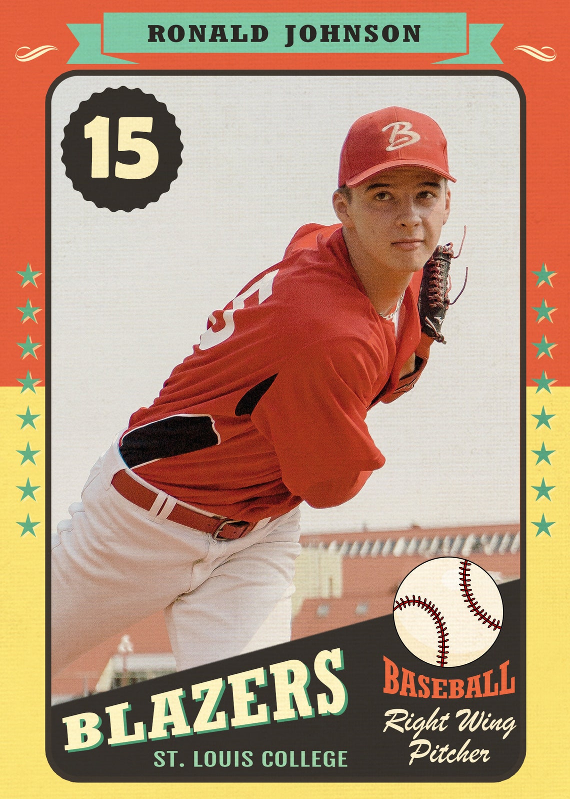 Retro Baseball Card Template Theme Vintage Trading Card - Etsy