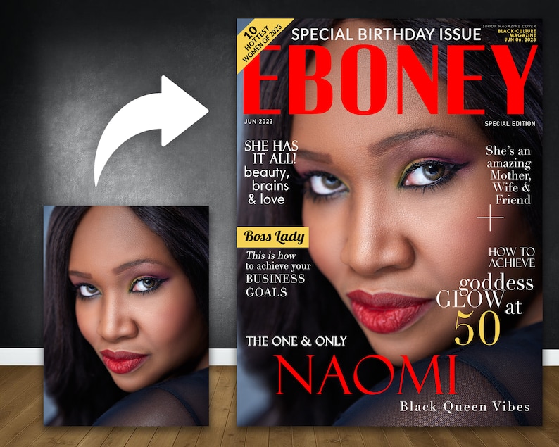 Custom Magazine Cover Black Woman Portrait Black Mom Gifts - Etsy
