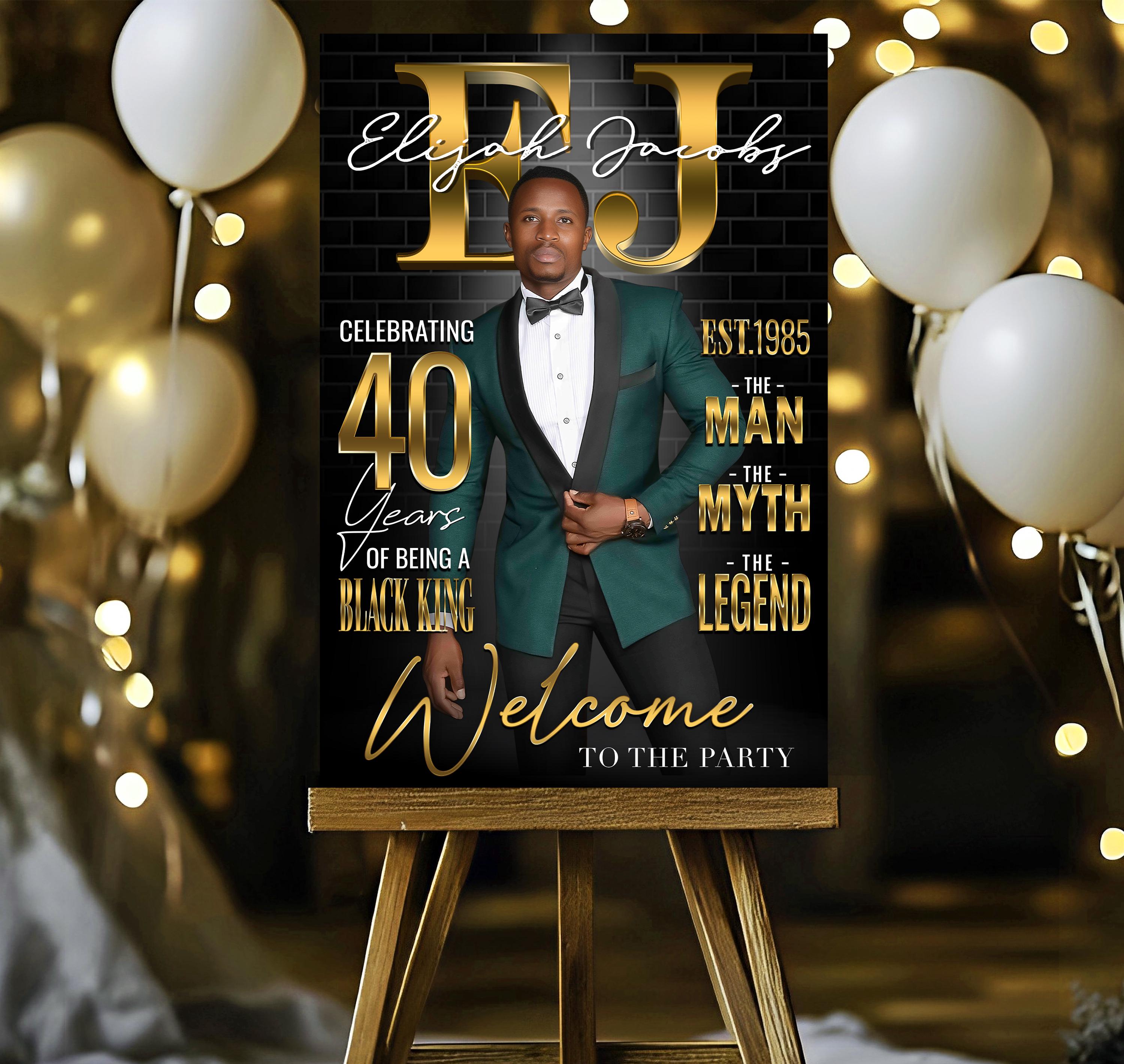 Custom Photo Birthday Banner for Men, Custom Welcome Sign With Photo ...