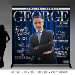 Personalized Retirement Backdrop With Photo Retirement Party Backdrop ...