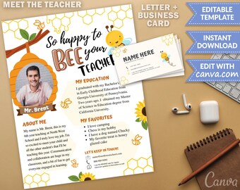 Meet the Teacher Editable Template Back to School Welcome - Etsy