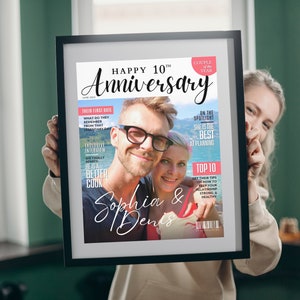 Anniversary Magazine Cover Template, DIY Anniversary Card Printable ...