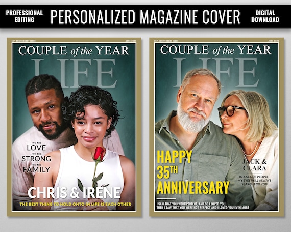 Custom Magazine Cover, 25th 50th Anniversary Gifts for Parents, Any 1 5 ...