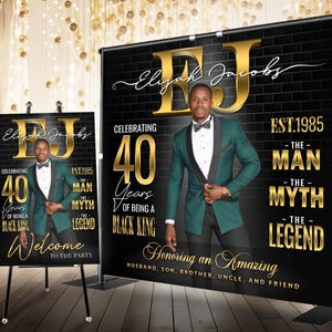 Custom Photo Birthday Banner for Men, Custom Welcome Sign With Photo ...