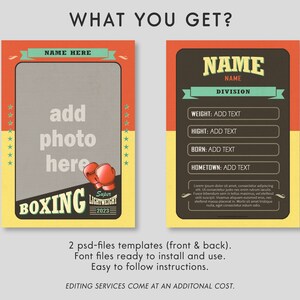 Retro Boxing Trading Card Template, Boxing Card Template Gift for Boxer ...